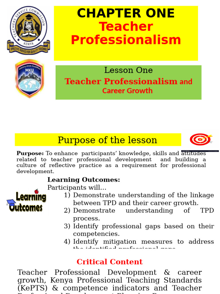 Chapter 1-Professionalism-Lesson 1 | PDF | Teachers | Learning