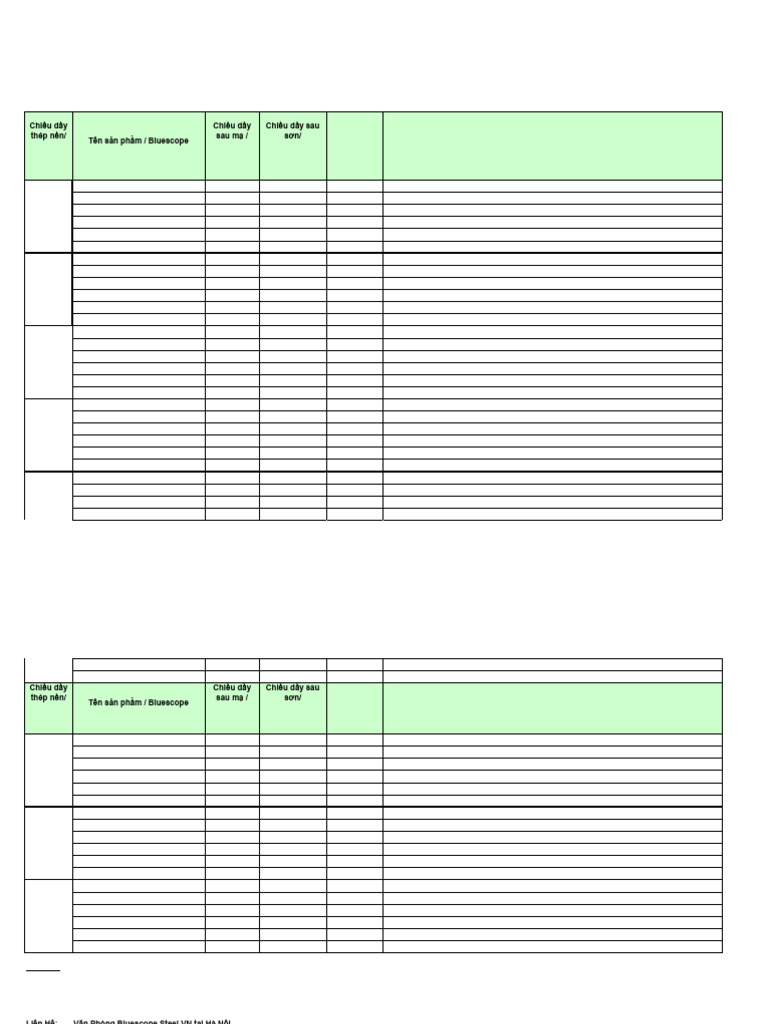Thickness of Metal Sheet Bluescope | PDF | Paint | Materials