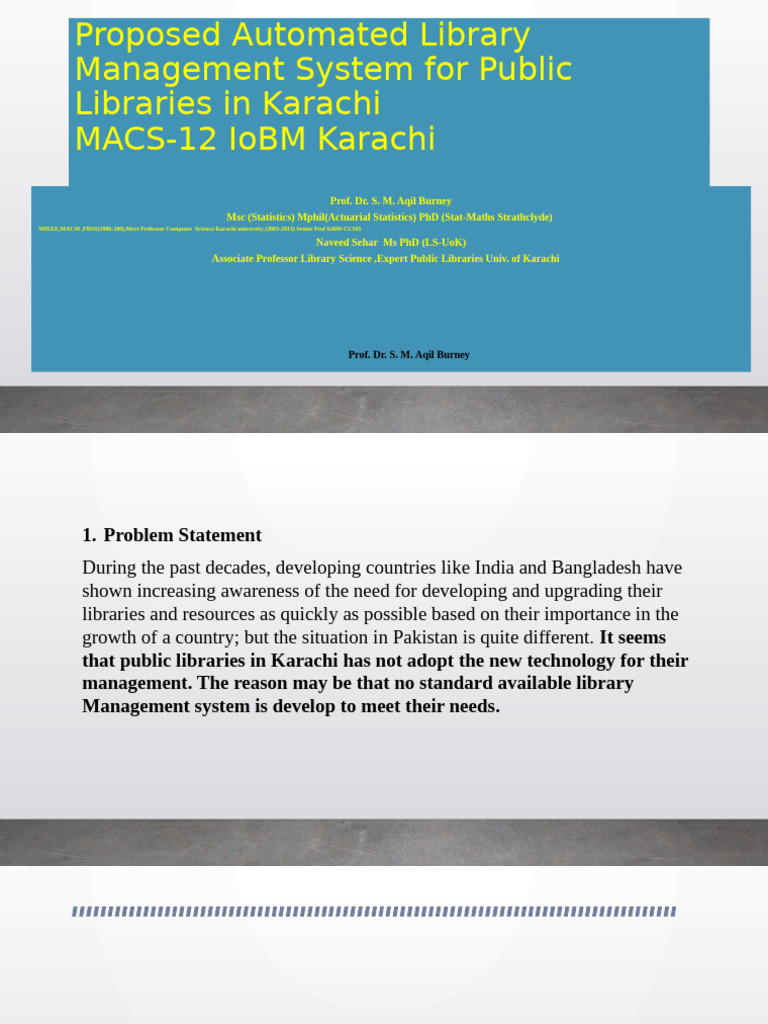 Automated Library Management System Karachi | PDF | Databases | Linux ...