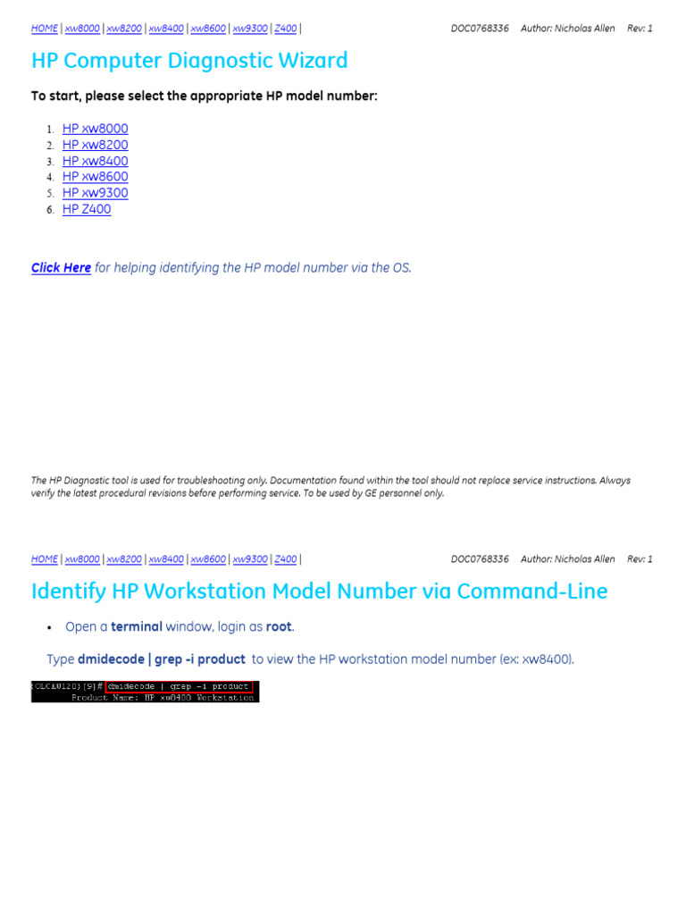 HP xw8000 Workstation Diagnostics Guide | PDF | Bios | Booting