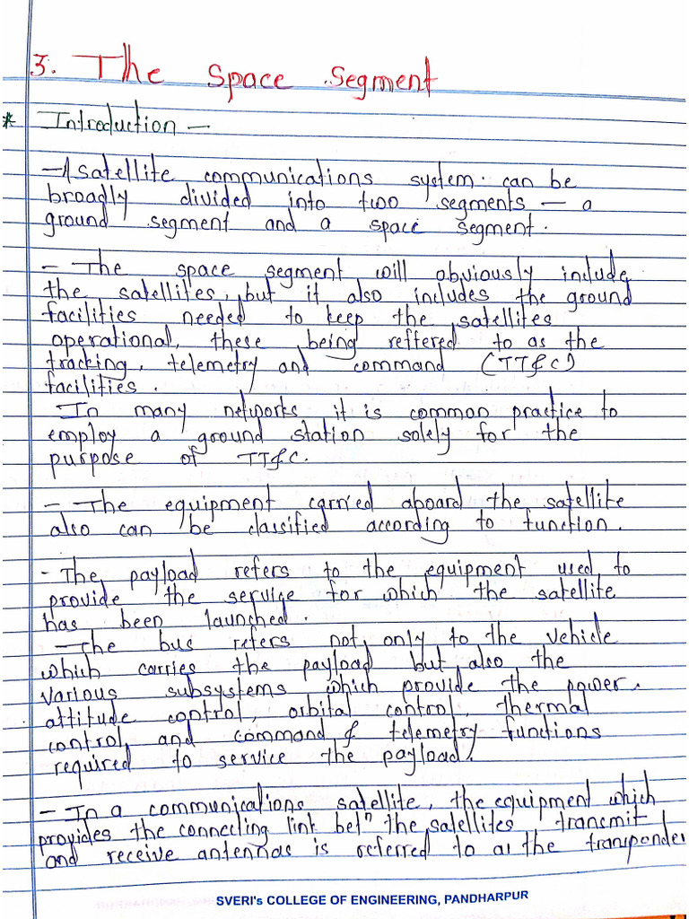 Satellite Communication Hand Written Notes Chapter 3 | PDF