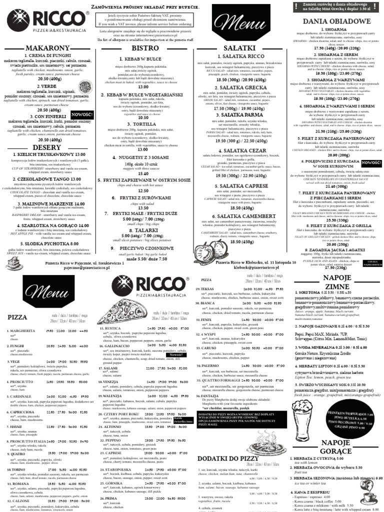 Menu Ricco | PDF