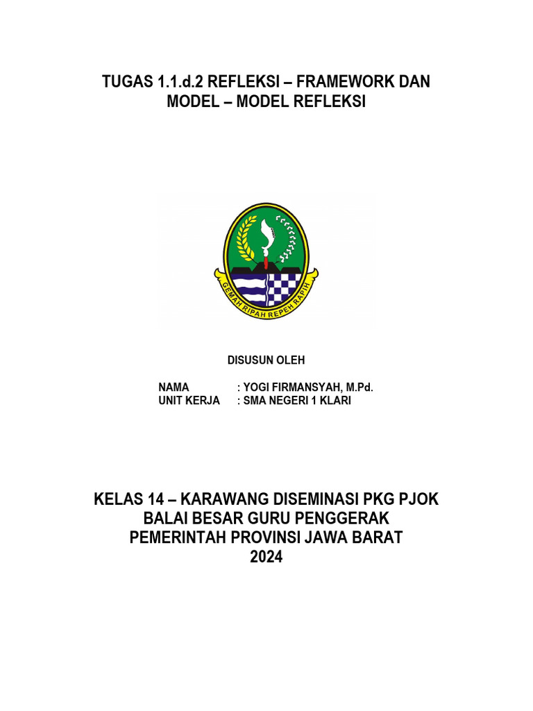Yogi Firmansyah - 1.1.d.2 Refleksi - Framework Dan Model - Model ...
