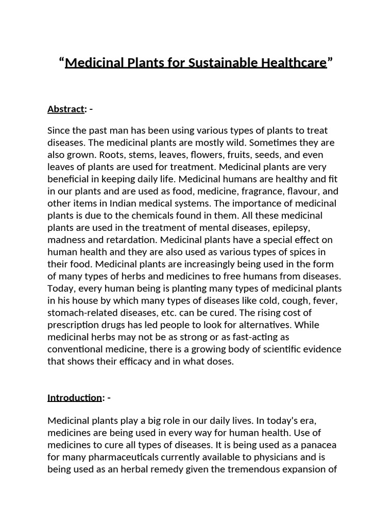 Medicinal Plants for Health Benefits | PDF | Traditional Medicine | Plants