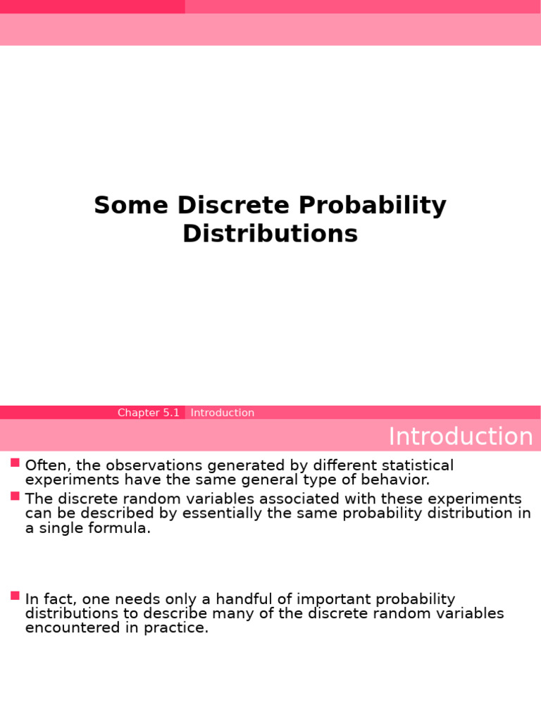 CH 5 Discrete Probability Distributions | PDF | Probability Distribution | Poisson Distribution