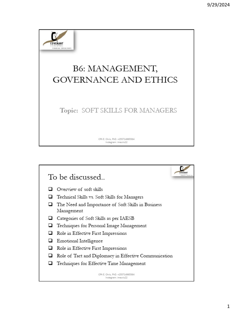 Essential Soft Skills for Managers | PDF | Emotional Intelligence ...