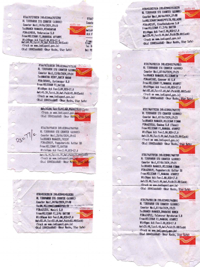 Register Post Charges For The Month of June 2024 | PDF