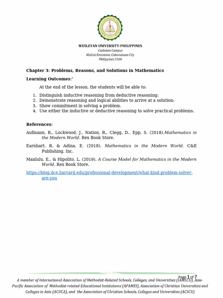 Gec-3 (MMW) - Chapter-3-Module | PDF | Conjecture | Reason