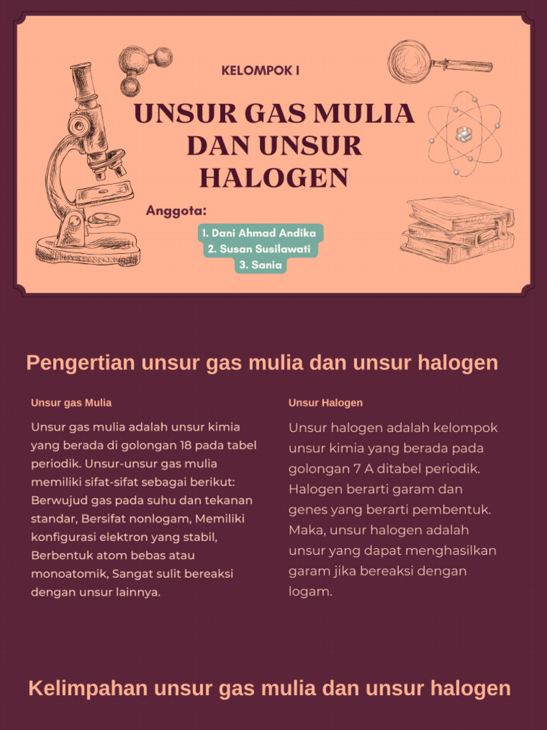 Kimia-Unsur-Gas-Mulia-dan-Unsur-Halogen (1) .PPTX - 20241106 - 140654 - 0000 | PDF