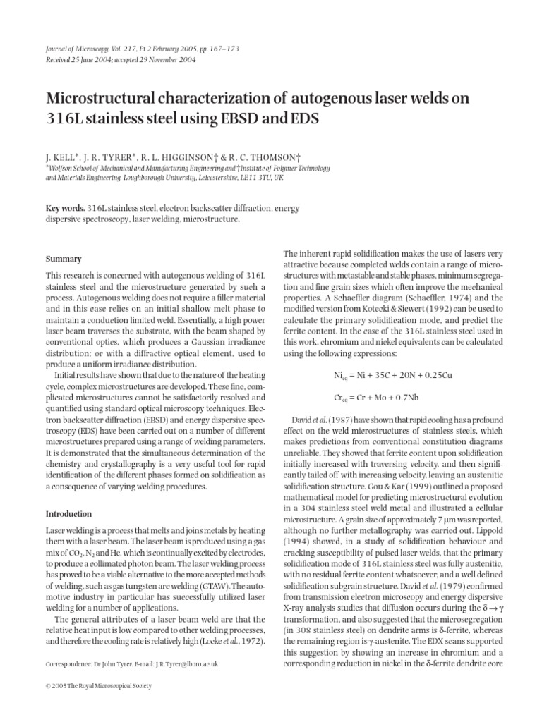 Microstructural Characterization of Auto | PDF | Energy Dispersive X Ray Spectroscopy | Microscope