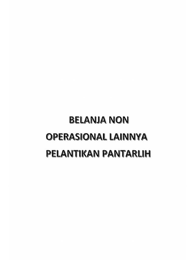 Belanja Barang Non Operasional Lainnya | PDF