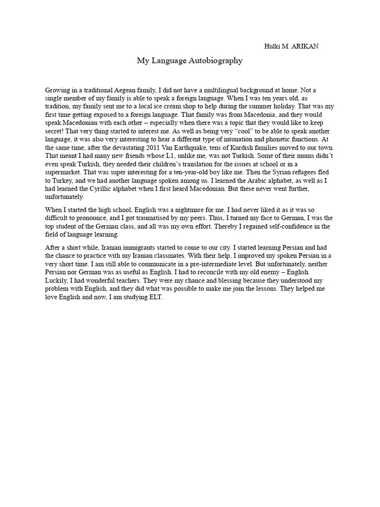 Language Autobiography | PDF