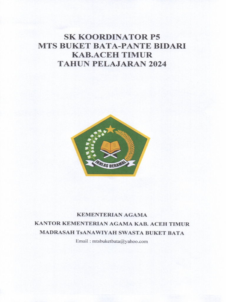 SK Koordinator P5 MTS Buket Bata 2024 | PDF