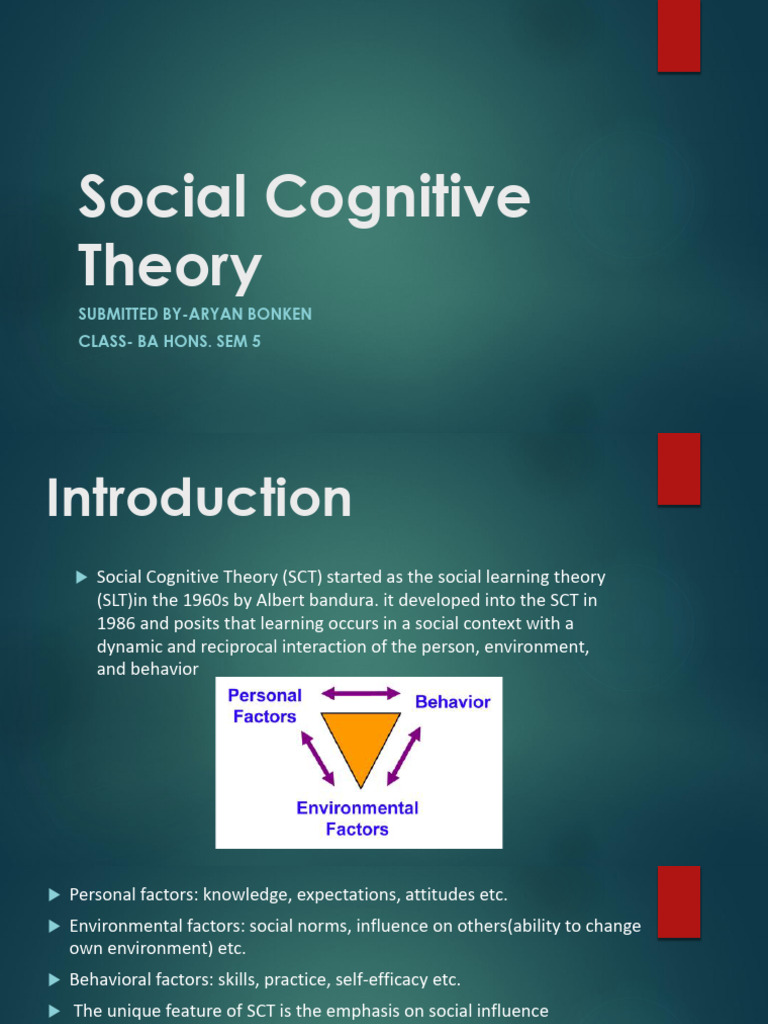 Social Cognitive Theory | PDF | Behavior Modification | Neuroscience