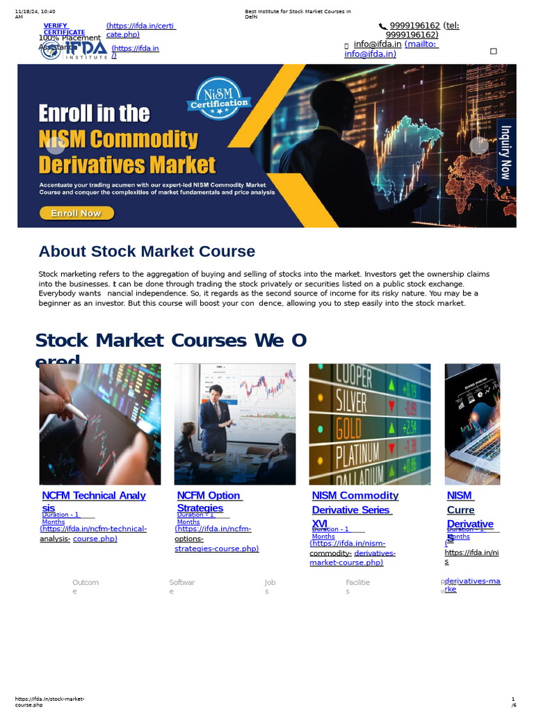 Best Institute For Stock Market Courses in Delhi | PDF | Stock Market ...