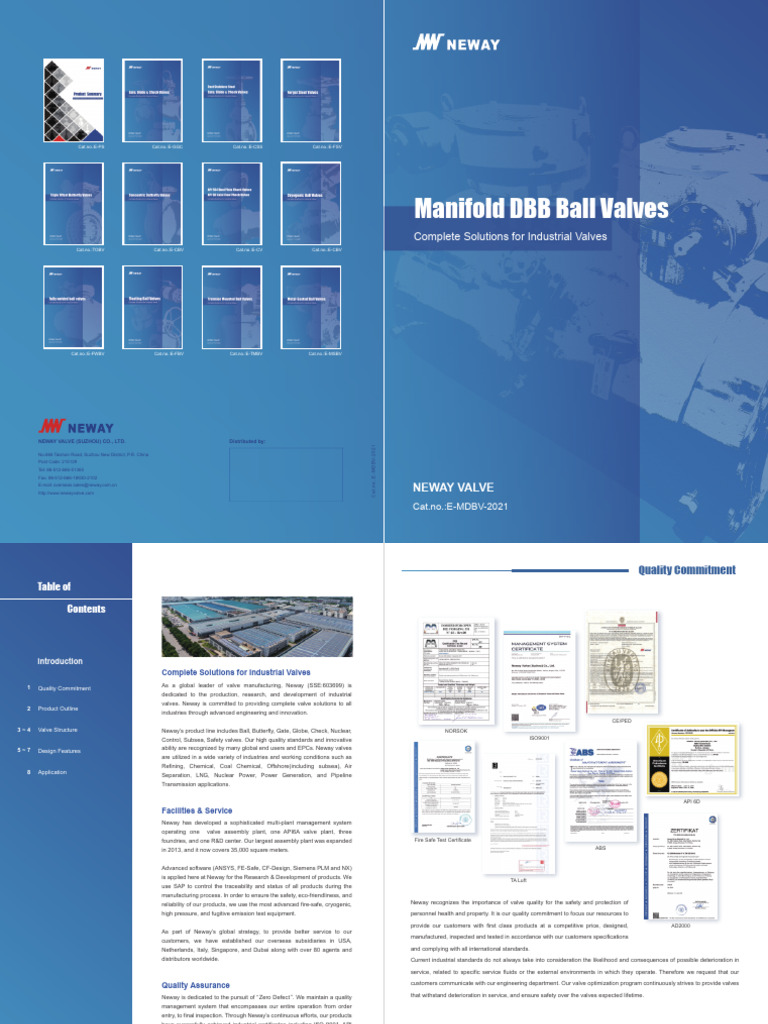 Manifold DBB Ball Valves Newway | PDF | Valve | Safety