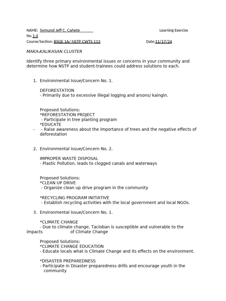 Learning Exercise 1.4 | PDF | Law
