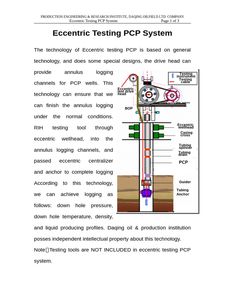 2 Eccentric Testing PCP System | PDF | Manufactured Goods