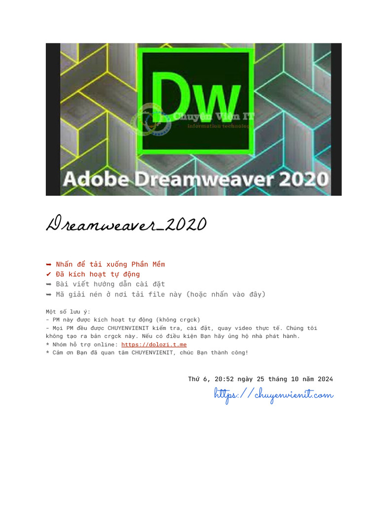 Dreamweaver 2020 15171 Chuyenvienit 20 52 | PDF