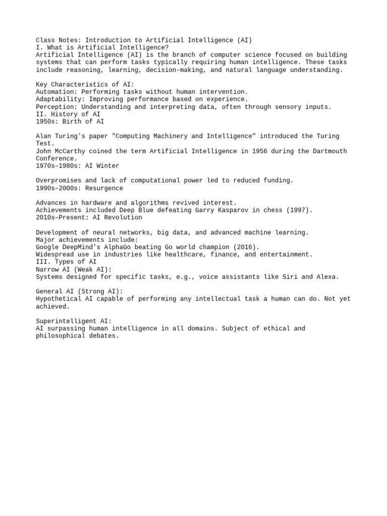 Ai Notes | PDF