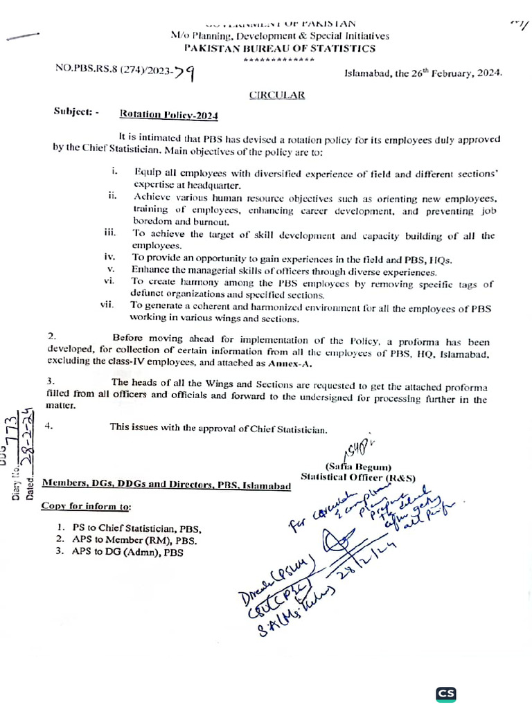 Rotation Policy 2024 | PDF