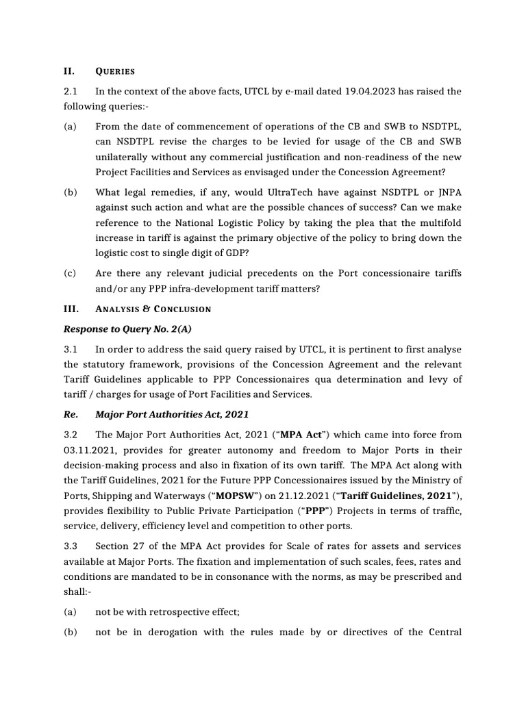 Response To Query A - JNPA | PDF | Wholesale Price Index | Royalty Payment