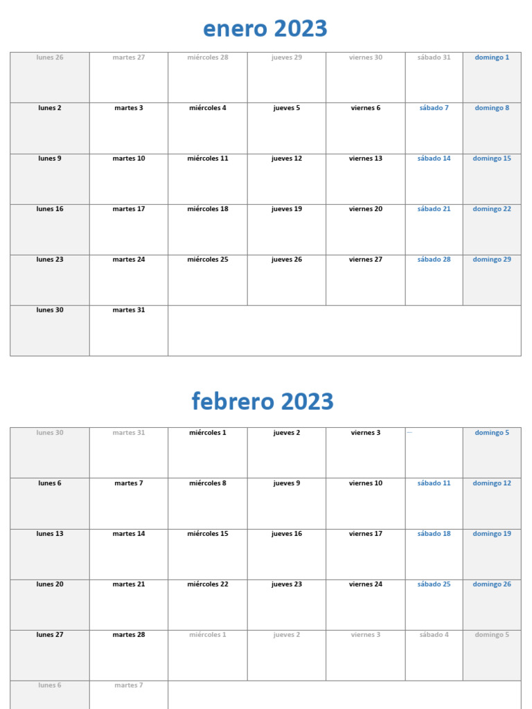 Calendario 2023 | PDF | Calendario