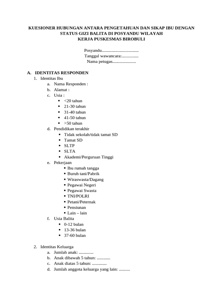 Kuesioner Mini Project | PDF