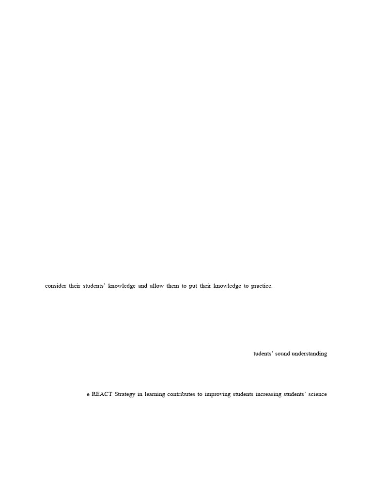 Systematic Review of REACT Strategy in Science Education | PDF | Constructivism (Philosophy Of ...