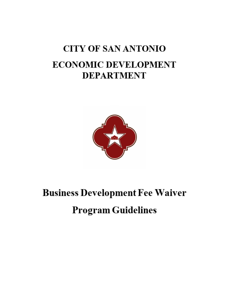 San Antonio Business Development Fee Waiver | PDF | Health Care | Small ...