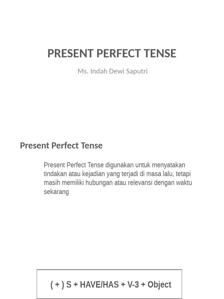 Lesson 4 (1) Present Perfect Tense | PDF