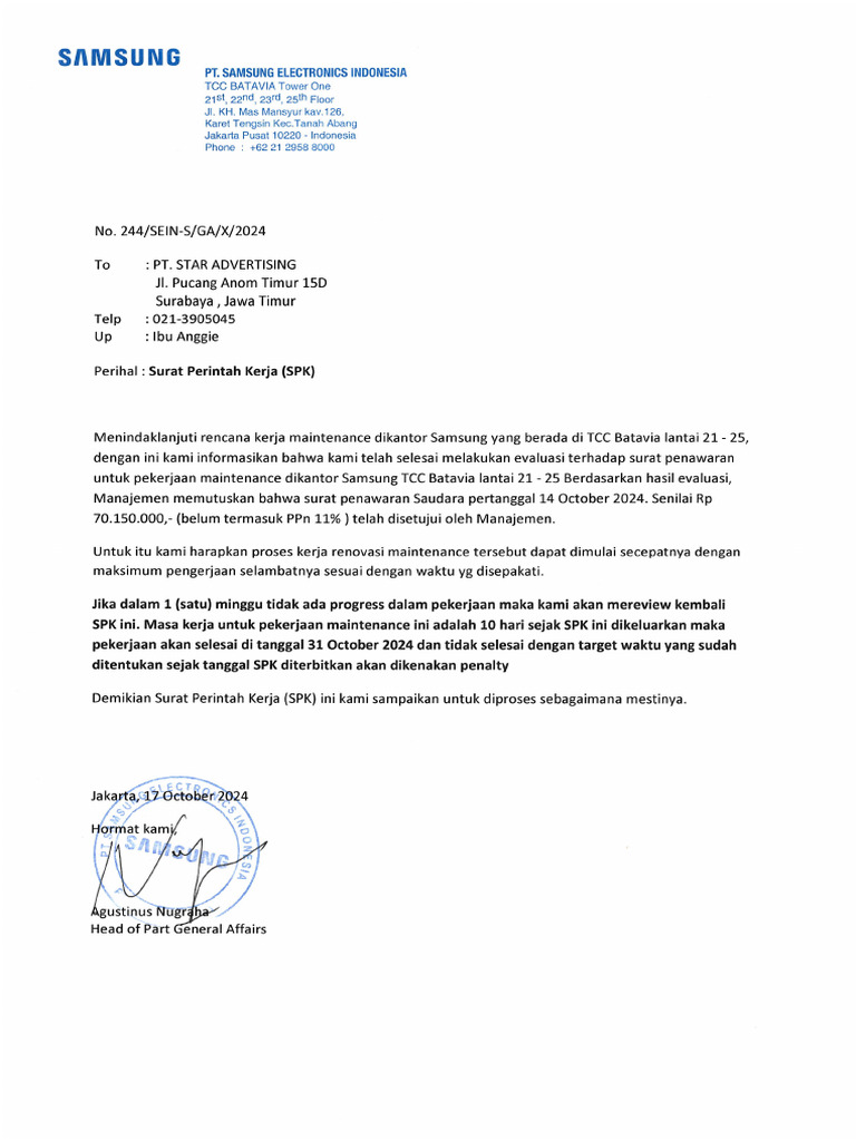 SPK Maintenance TCC OCT 2024 | PDF