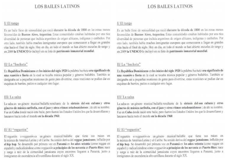 Montage Bailes Latinos | PDF