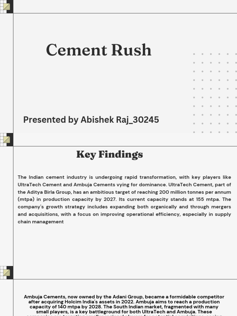 Cement Rush PPT | PDF