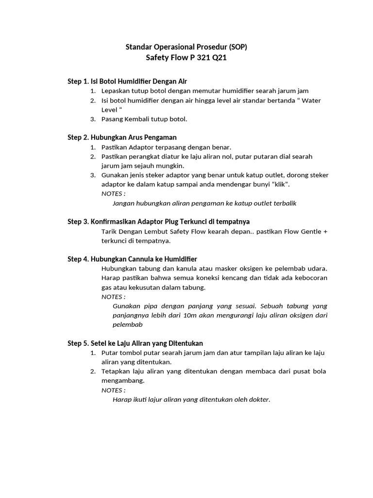 Safety Flow P 321 Q21: Step 1. Isi Botol Humidifier Dengan Air | PDF | Sains & Matematika