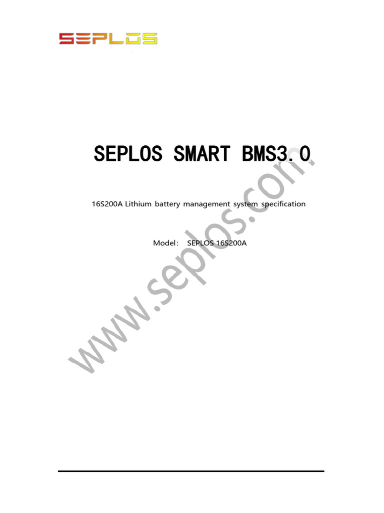 SEPLOS SMART BMS3.0 16S200A External Communication Board | PDF ...