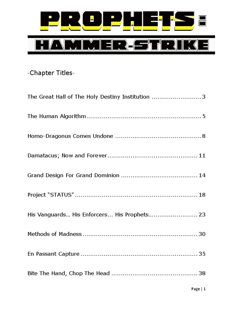 Prophets 1: The Hammer-Strike | PDF | Dna | Wound Healing