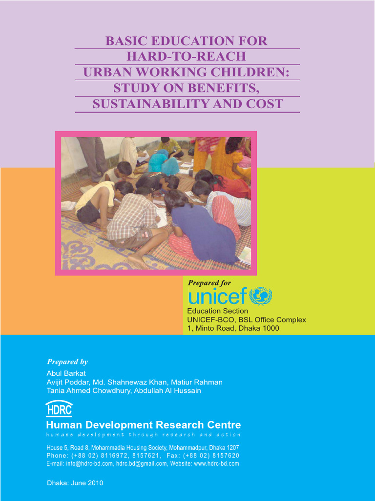 Basic Education For Hard To Reach Urban Working Children Study On ...