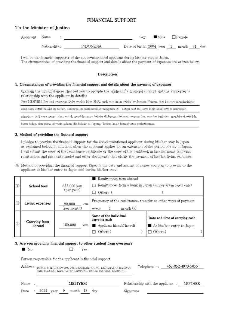 【20241101】Financial Support (ANGGIさん) | PDF