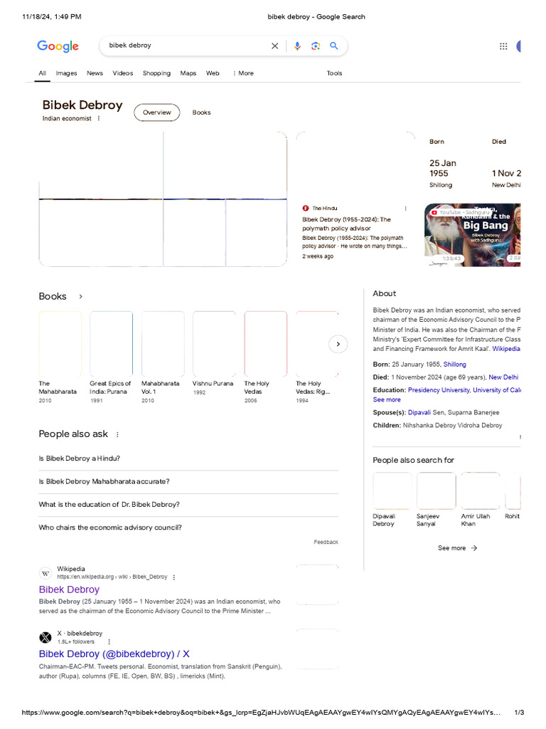 Bibek Debroy - Google Search | PDF