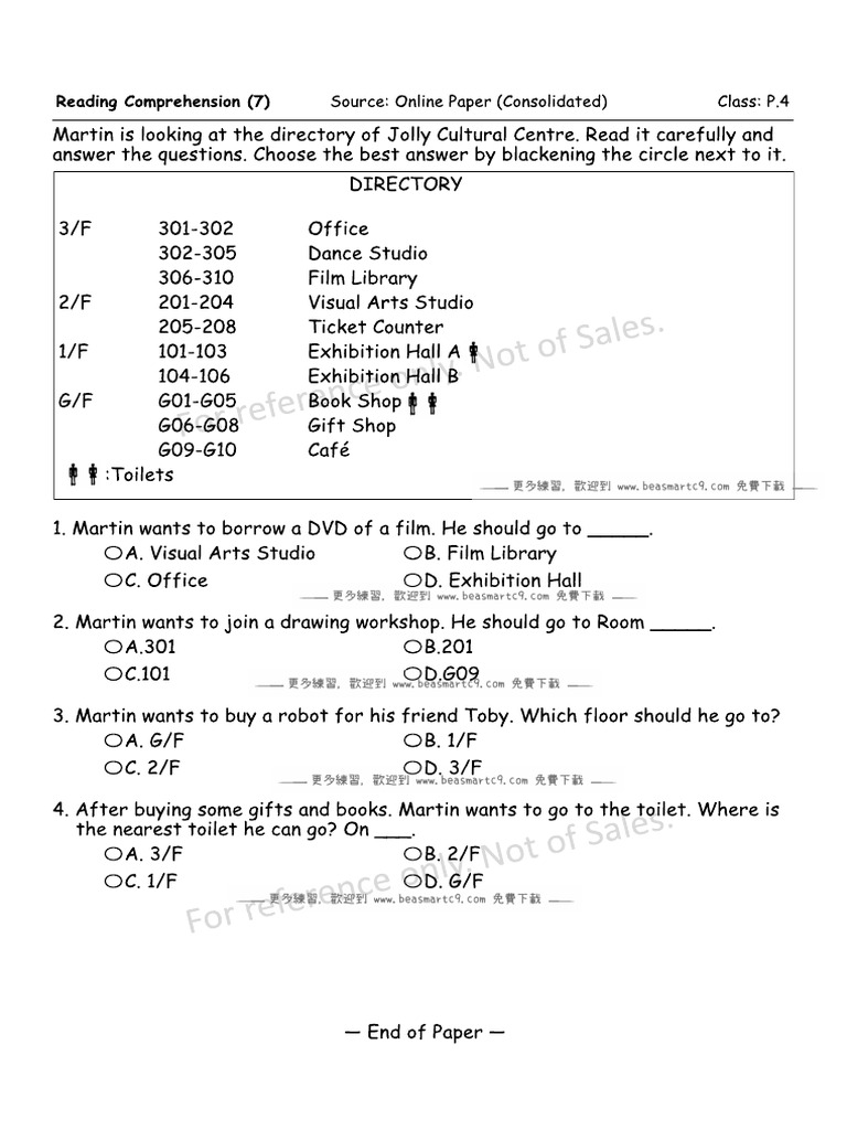 07-12 P4 Reading Comprehension PDF | PDF