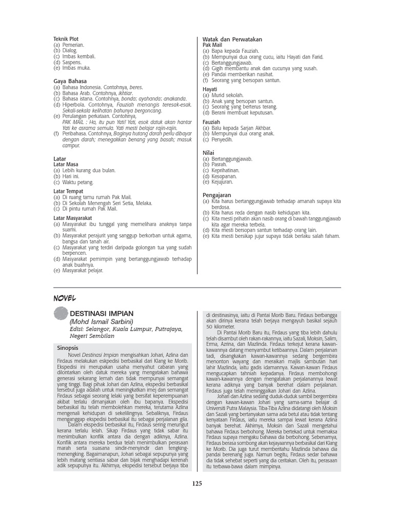 Analisis Novel Destinasi Impian | PDF