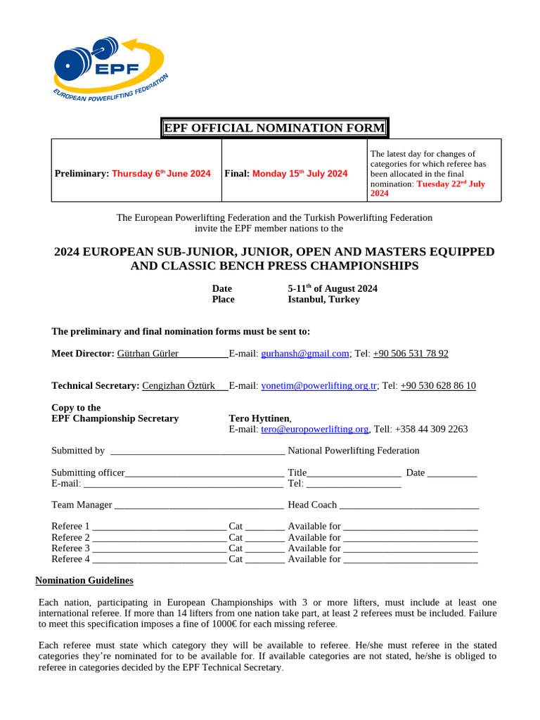 EPF Nomination Form Bench Press 2024 V2 | PDF