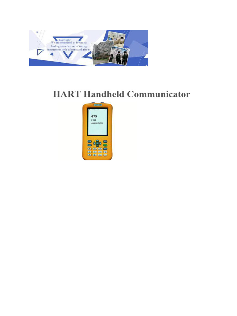 East Tester HART Datasheet | PDF | Teaching Methods & Materials | Computers