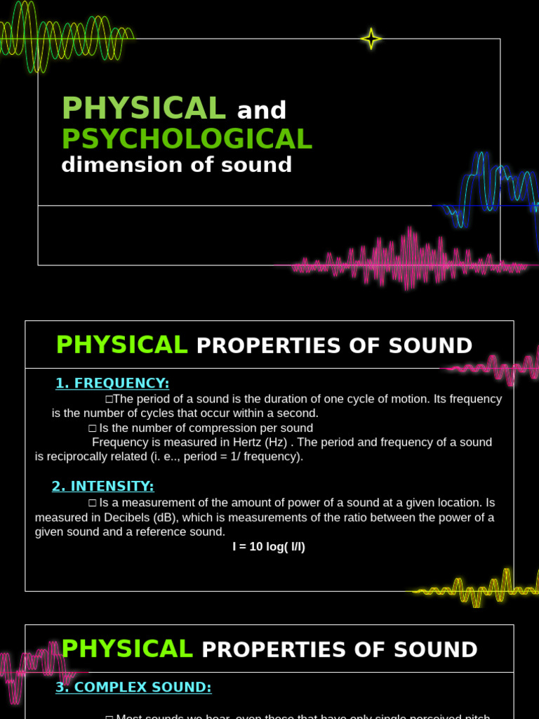 Physical and Psychological Dimension of Sound | PDF | Sound | Harmonic