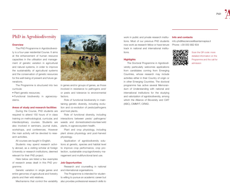 PHD in Agrobiodiversity 1 | PDF | Ecology | Species