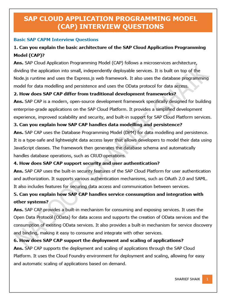 Sap Cloud Application Programming Model Capm Pdf Databases Sql 4689