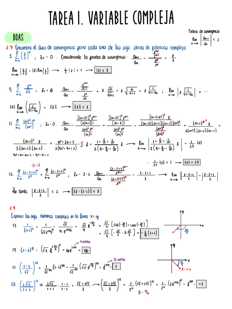 Tarea 1 (Variable Compleja) | PDF