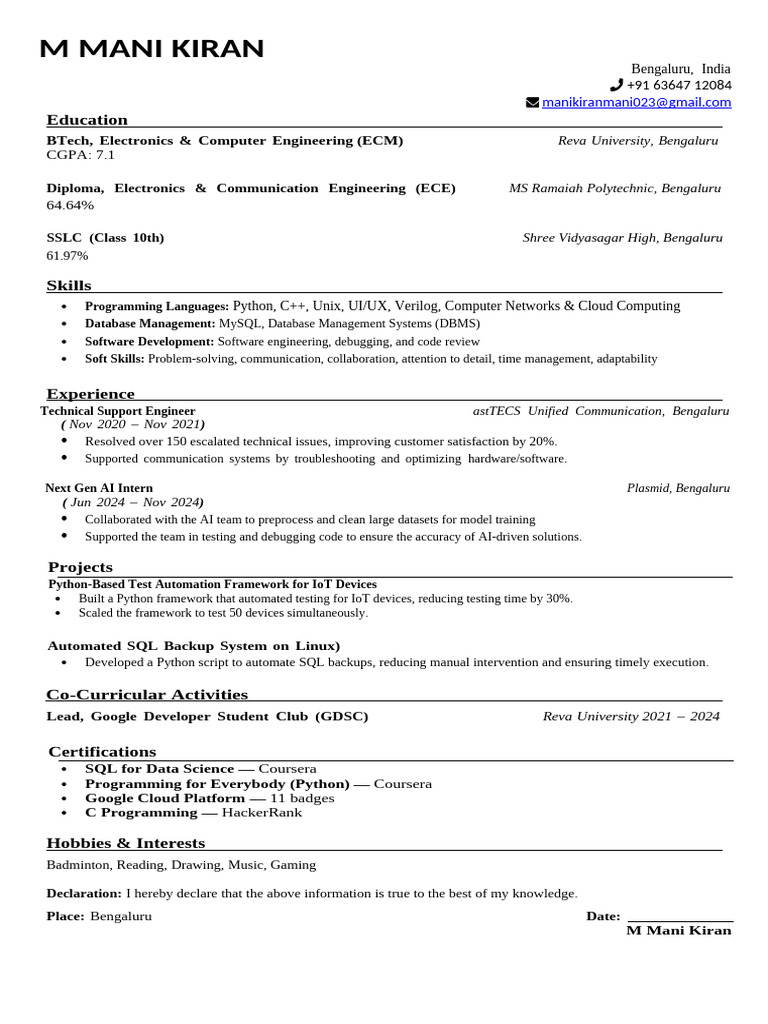 Mani Genpact | PDF | Databases | Computer Engineering
