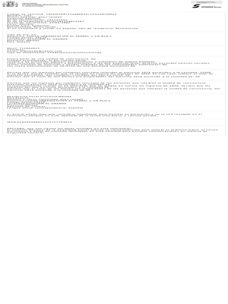 IMV Resumen Solicitud Web | PDF